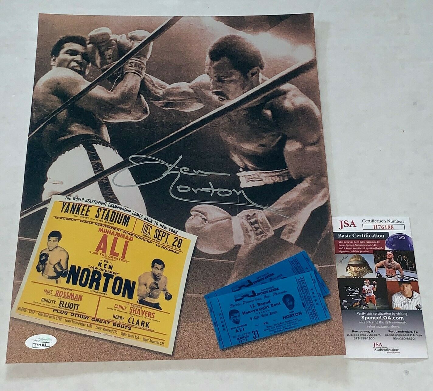 Ken Norton Boxing signed vs. Ali 11x14 photo autographed Yankee Stadium ...