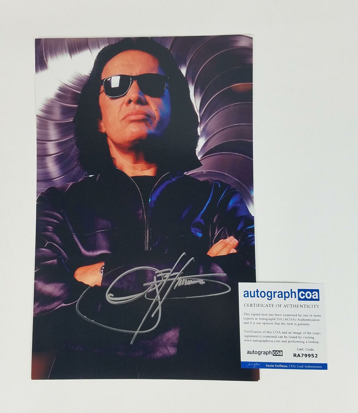 KISS Gene Simmons Autographed Signed 12x18 Photo Poster ACOA ...