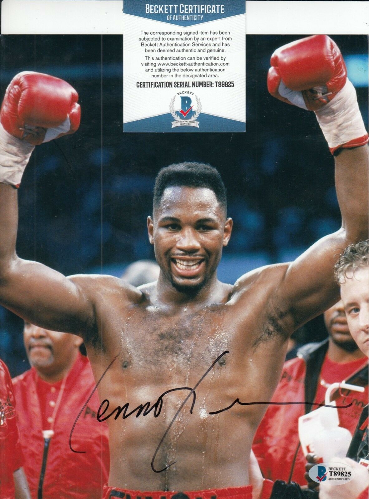 LENNOX LEWIS signed (BOXING) WORLD HEAVYWEIGHT CHAMP 8X10 BECKETT BAS ...