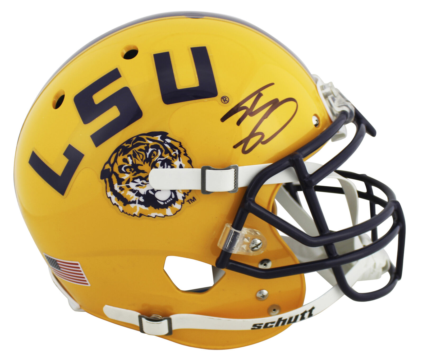 LSU Shaquille O'Neal Authentic Signed Yellow Full Size Proline Helmet ...