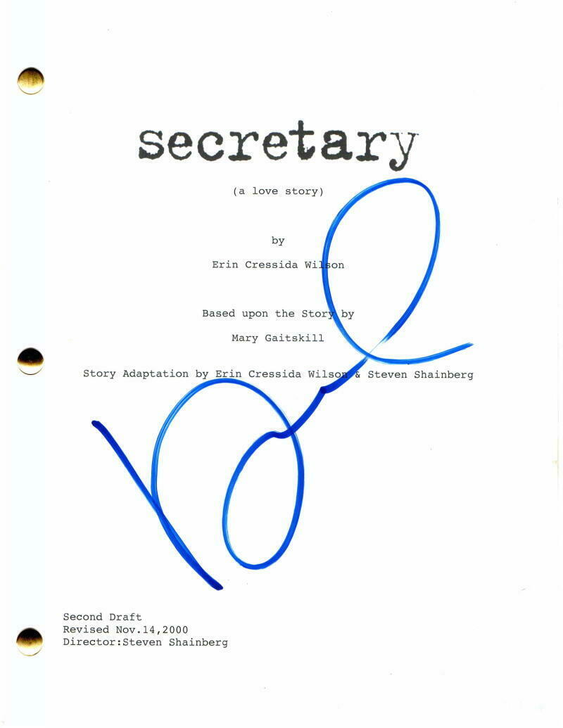MAGGIE GYLLENHAAL SIGNED AUTOGRAPH SECRETARY FULL MOVIE SCRIPT - w ...