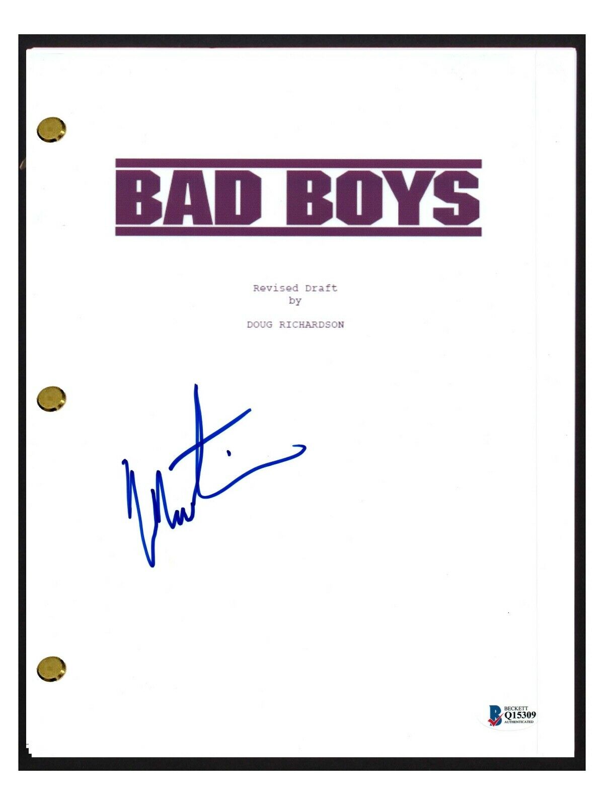 Martin Lawrence Signed Autographed BAD BOYS Movie Script Beckett BAS ...
