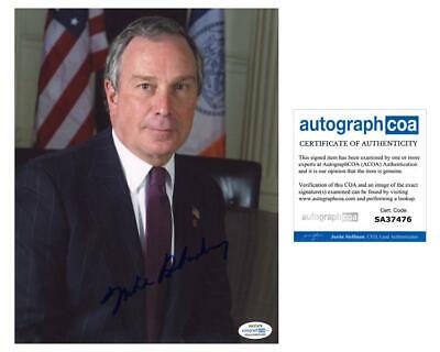 Michael Bloomberg AUTOGRAPH Signed New York City Mayor 8x10 Photo ACOA ...