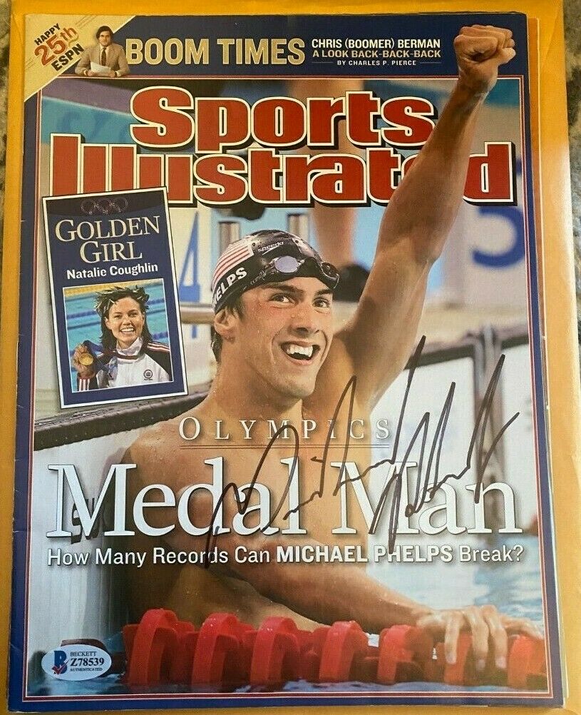 Michael Phelps signed autographed Sports Illustrated Magazine No Label ...