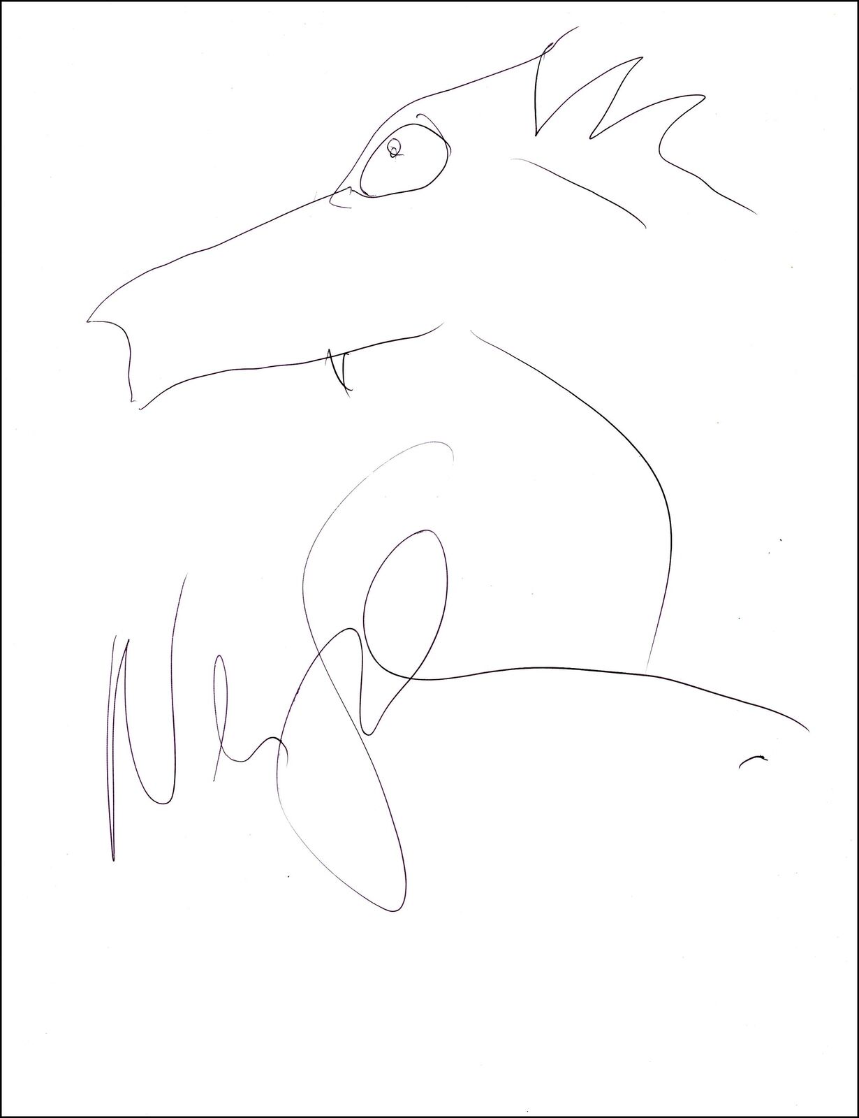 Neil Gaiman AUTOGRAPH Signed Original 8.5x11 Dragon Sketch ACOA ...