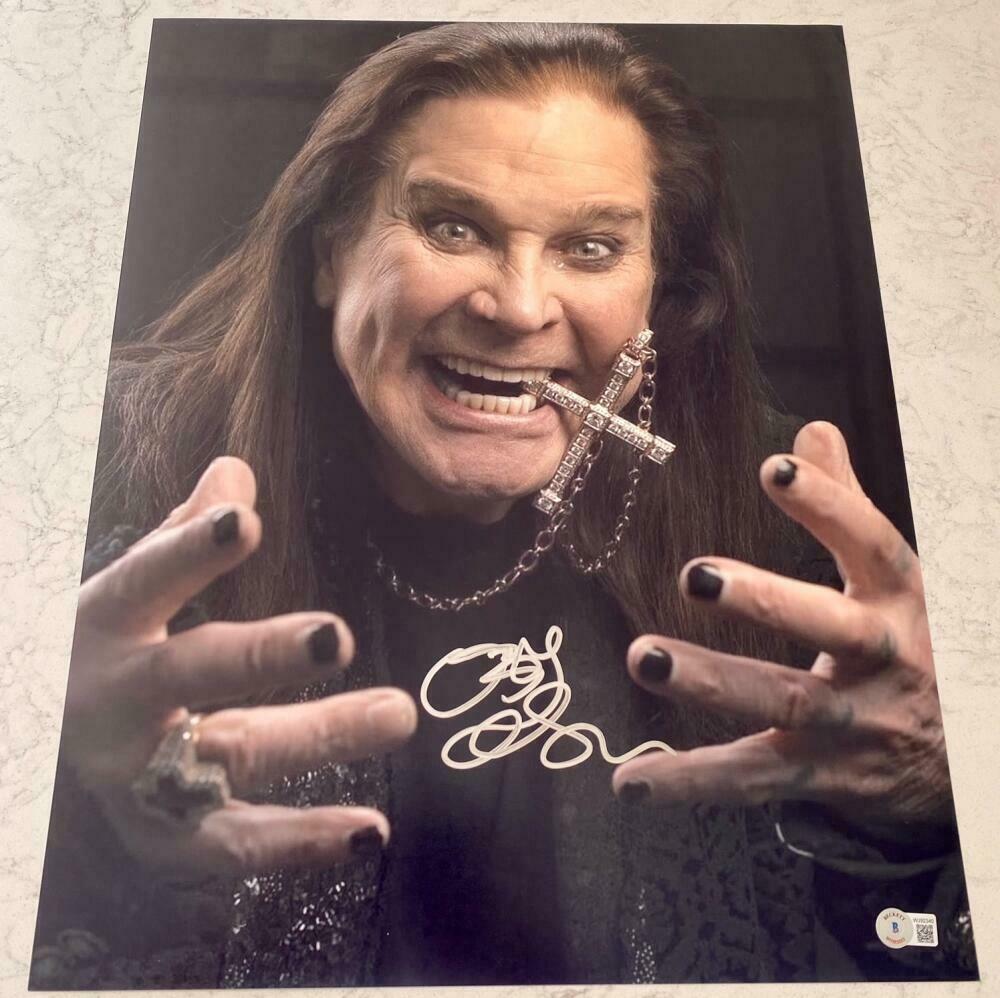 OZZY OSBOURNE SIGNED AUTOGRAPH 16X20 HUGE PHOTO BLACK SABBATH ROCK ...