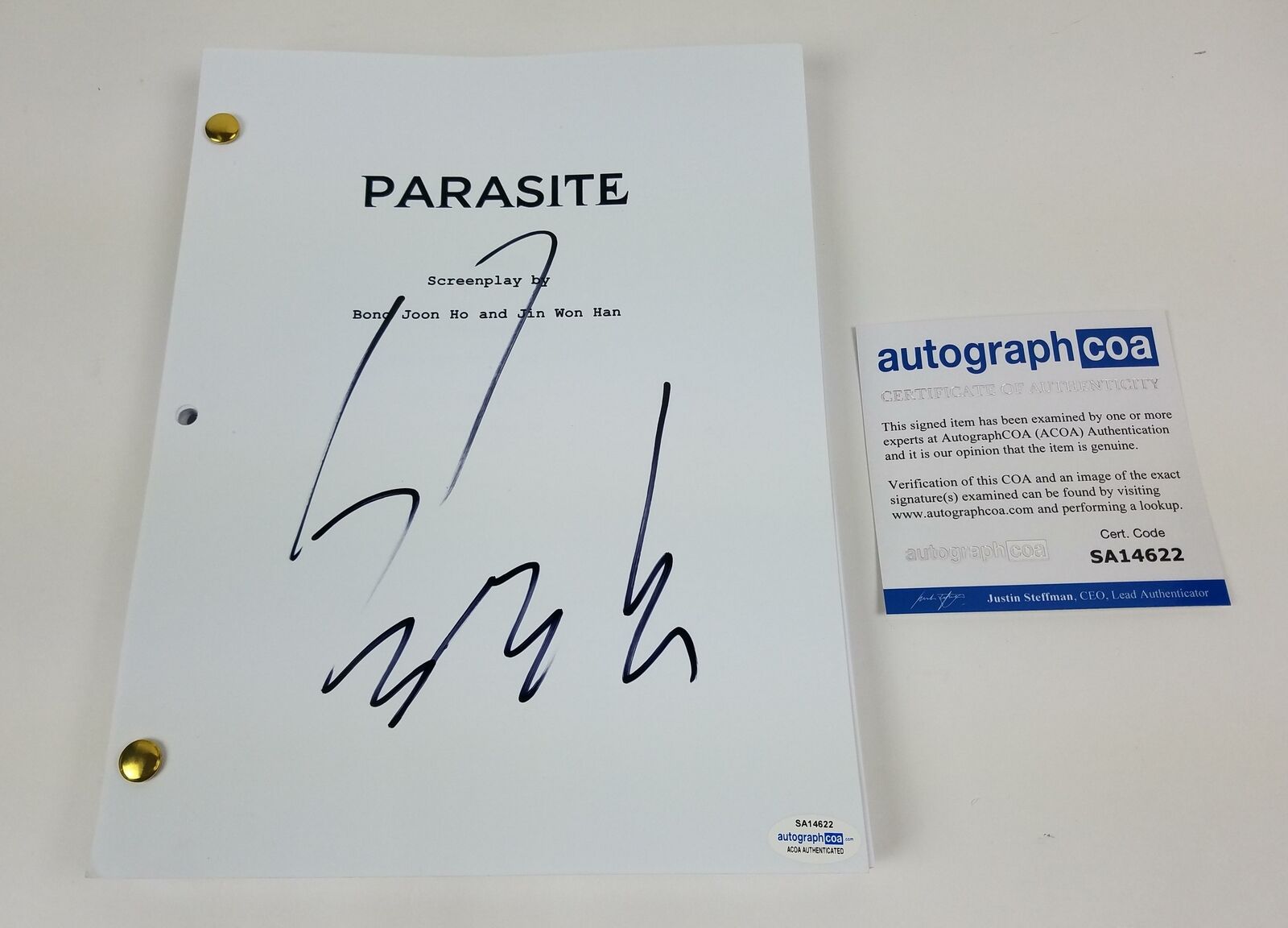 Parasite Bong Joon-ho Autographed Signed Script Screenplay ACOA ...