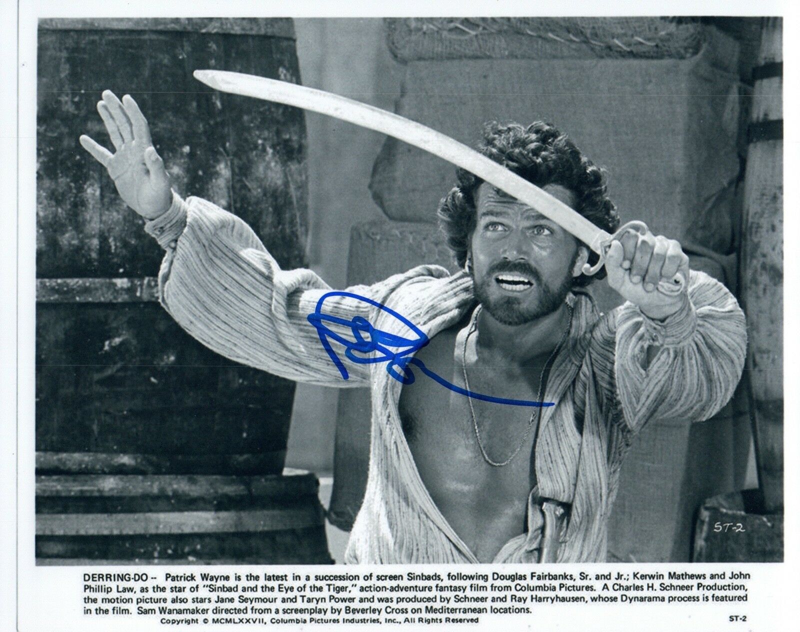 Patrick Wayne Signed Autographed 8x10 Photo Sinbad and the Eye of the ...