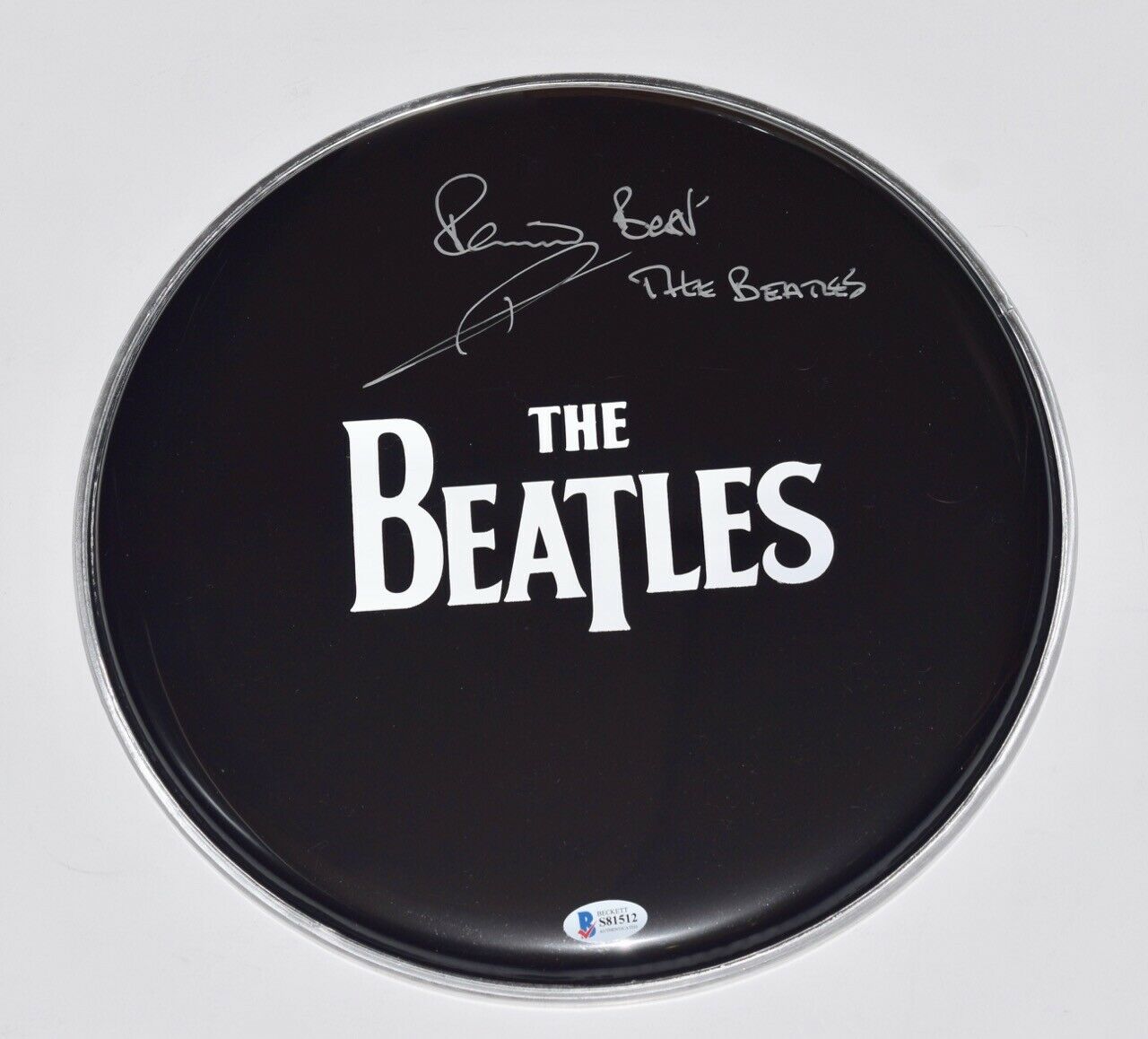 Pete Best Signed Autographed Drumhead THE BEATLES Drummer Beckett BAS ...