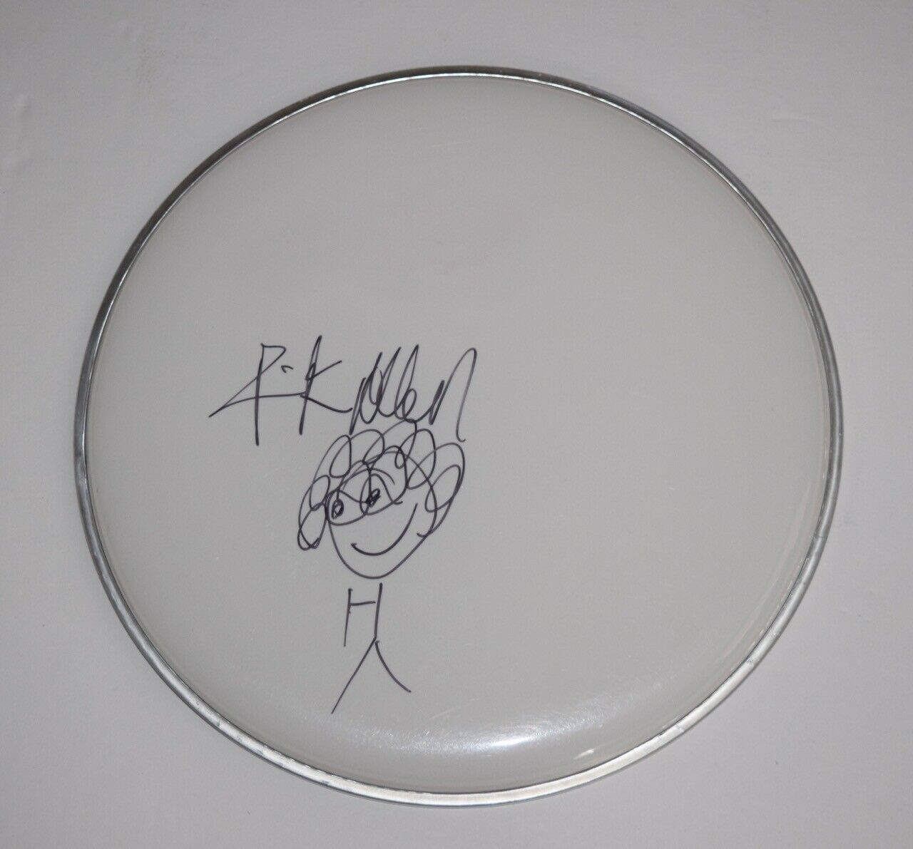 Rick Allen Signed Autograph Drumhead 12" Def Leppard Self Portrait ...