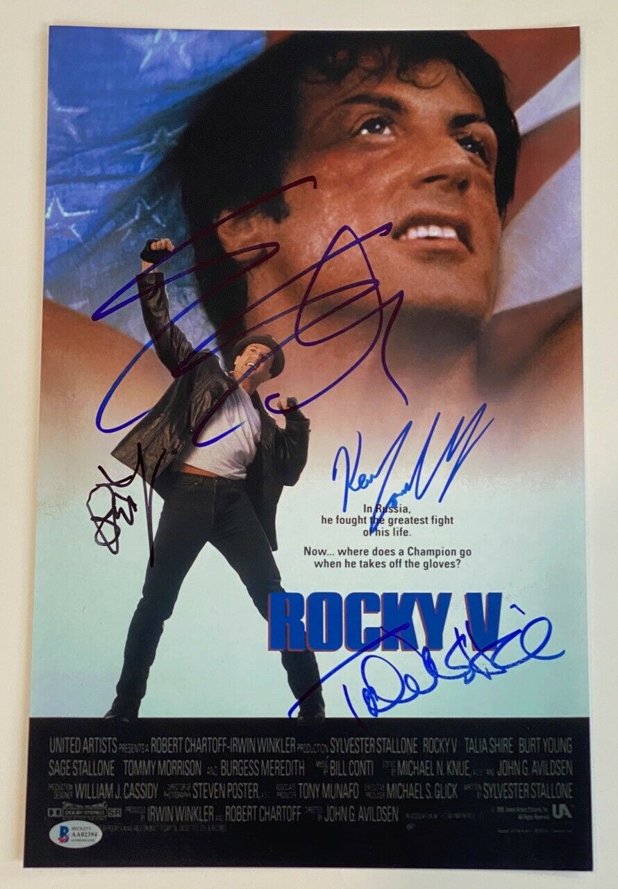 ROCKY V 5 Cast Signed 11x17 Poster Sylvester Stallone Shire Young x4 ...