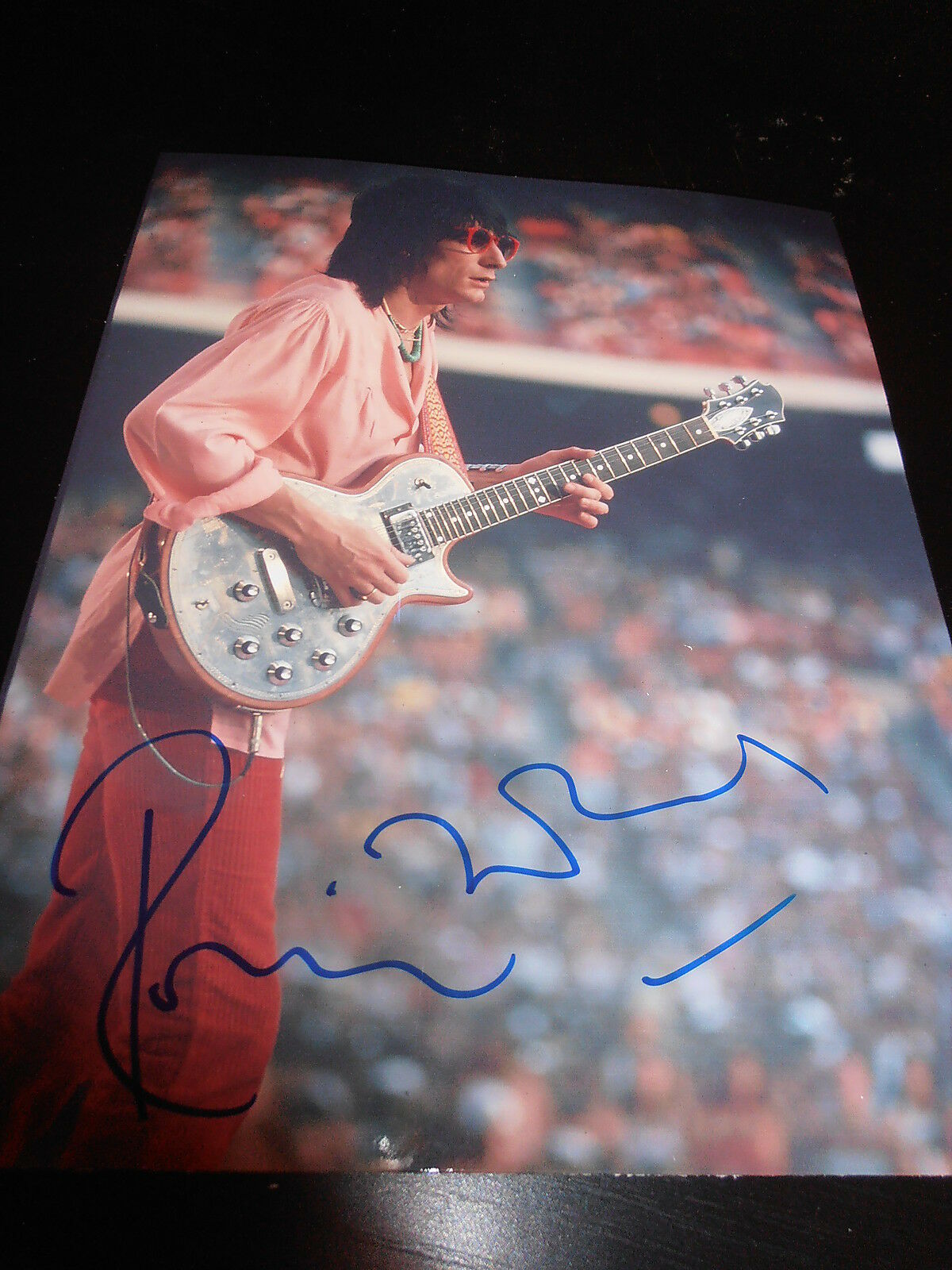 RON WOOD SIGNED AUTOGRAPH 8x10 PHOTO ROLLING STONES CONCERT IN PERSON ...
