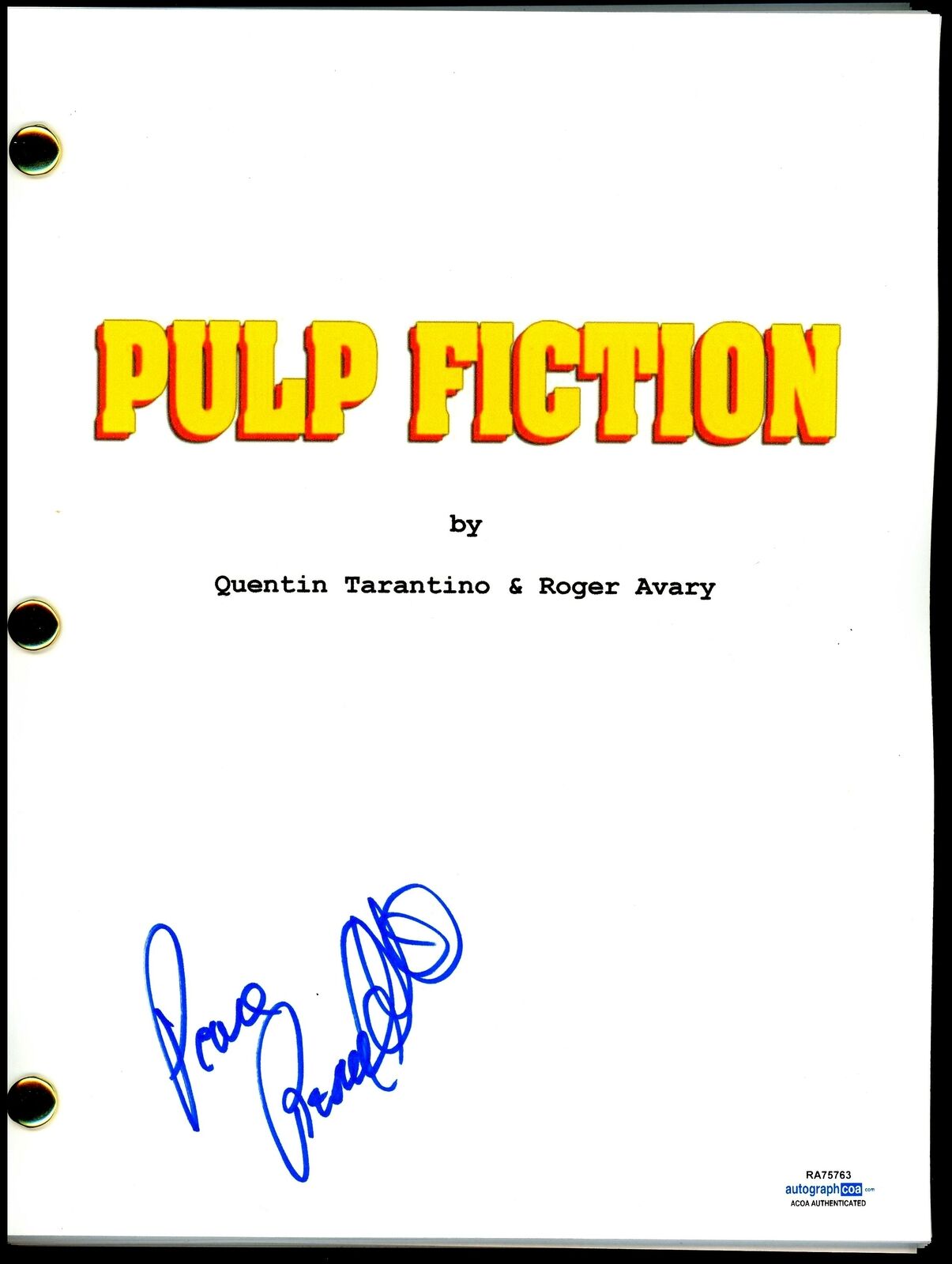 Rosanna Arquette "Pulp Fiction" AUTOGRAPH Signed Complete Script ...