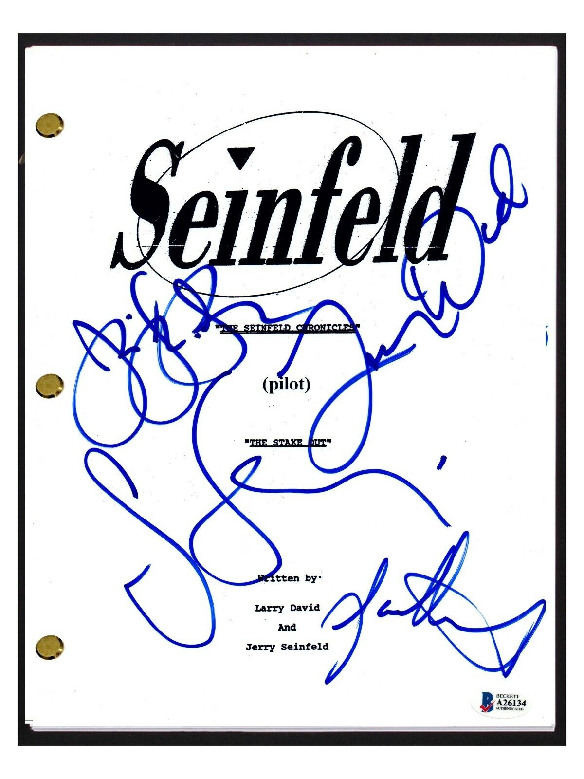 Seinfeld Cast Signed Pilot Script x4 Jerry Larry David Julia Jason ...