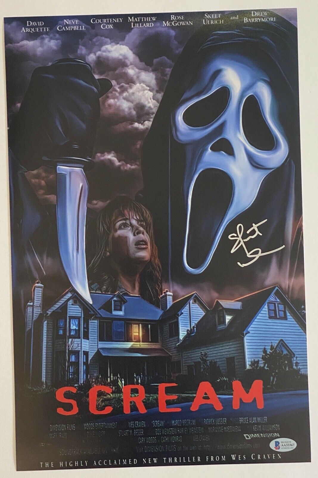 Skeet Ulrich Signed Autographed Scream 11x17 Movie Poster Photo Beckett ...