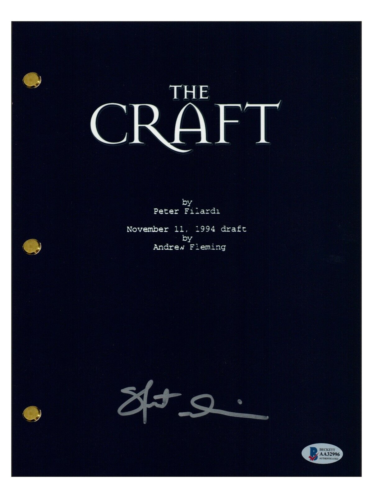Skeet Ulrich Signed Autographed The Craft Movie Script Proof Beckett ...