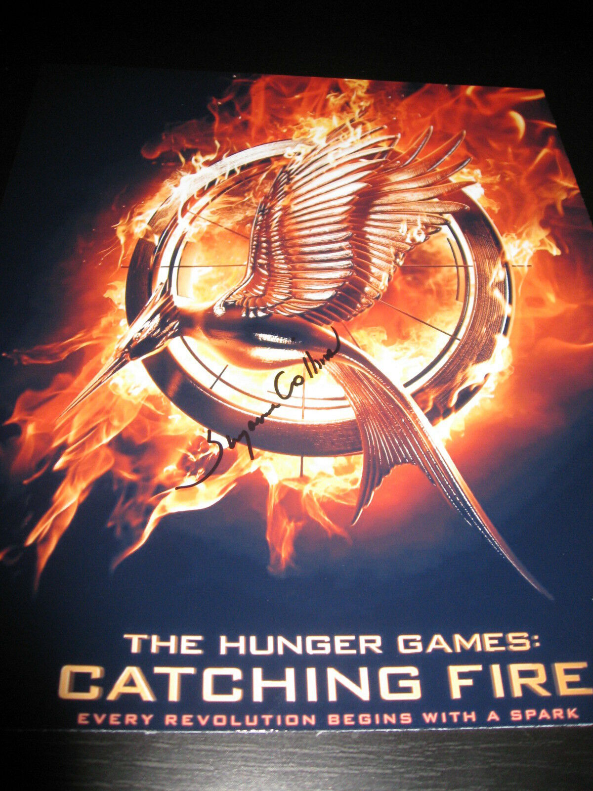 SUZANNE COLLINS SIGNED AUTOGRAPH CATCHING FIRE POSTER 8X10 PHOTO HAND ...