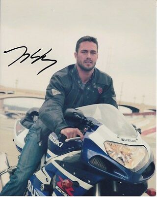 TAYLOR KINNEY Signed Autographed SUZUKI MOTORCYCLE Photo | Autographia