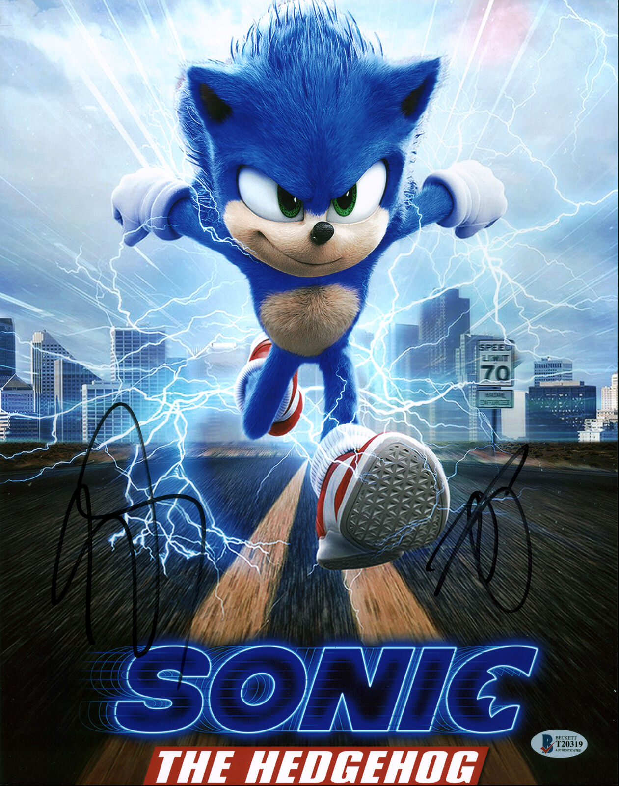 Tika Sumpter & Ben Schwartz Sonic The Hedgehog Signed 11x14 Photo BAS # ...