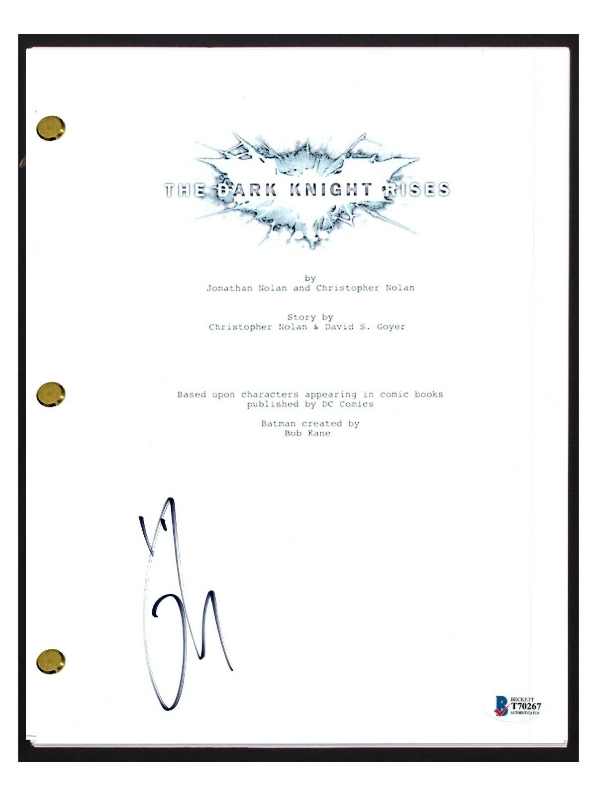 Tom Hardy Signed Autographed THE DARK KNIGHT RISES Movie Script BANE ...