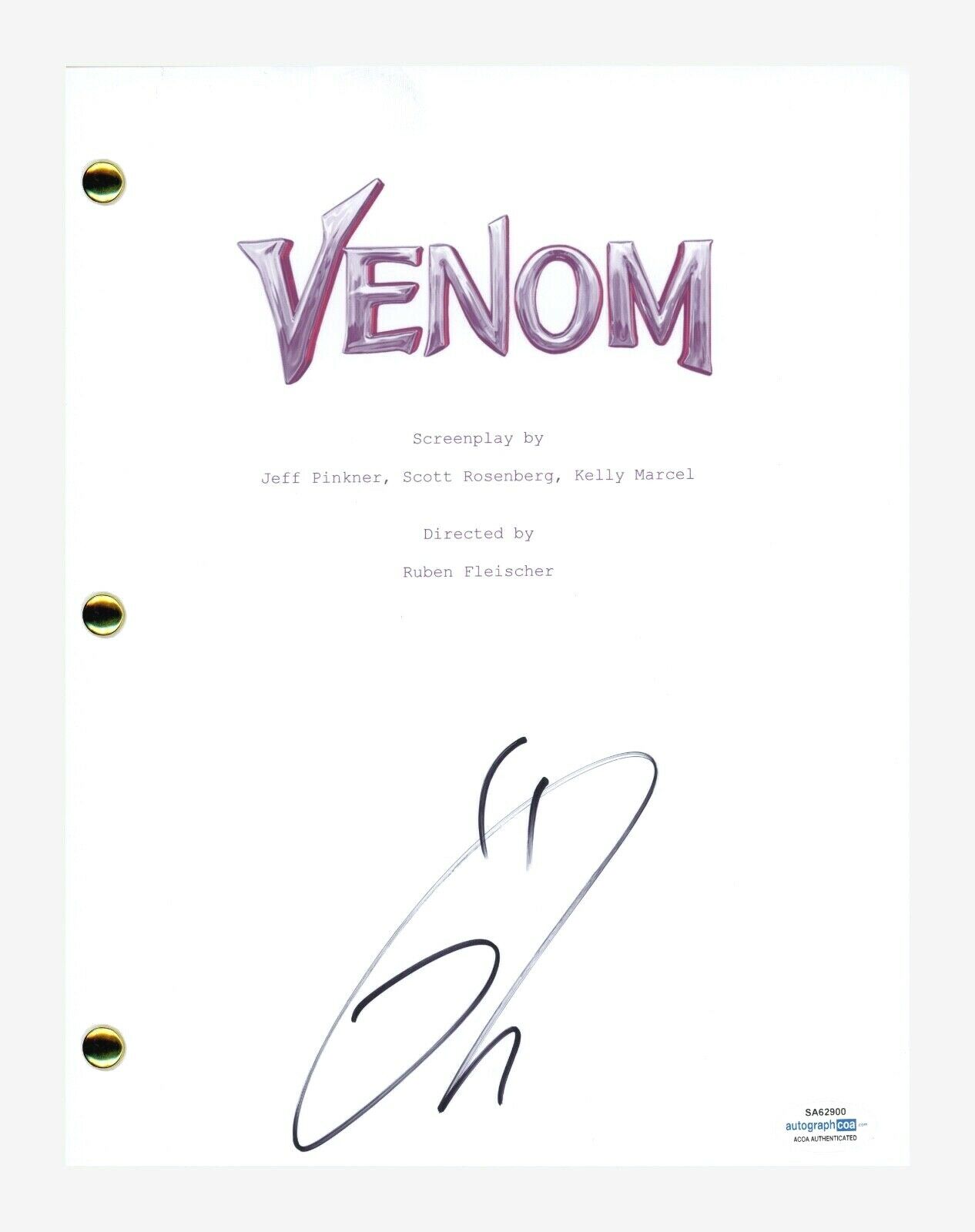 Tom Hardy Signed Autographed VENOM Movie Script Transcript ACOA COA ...