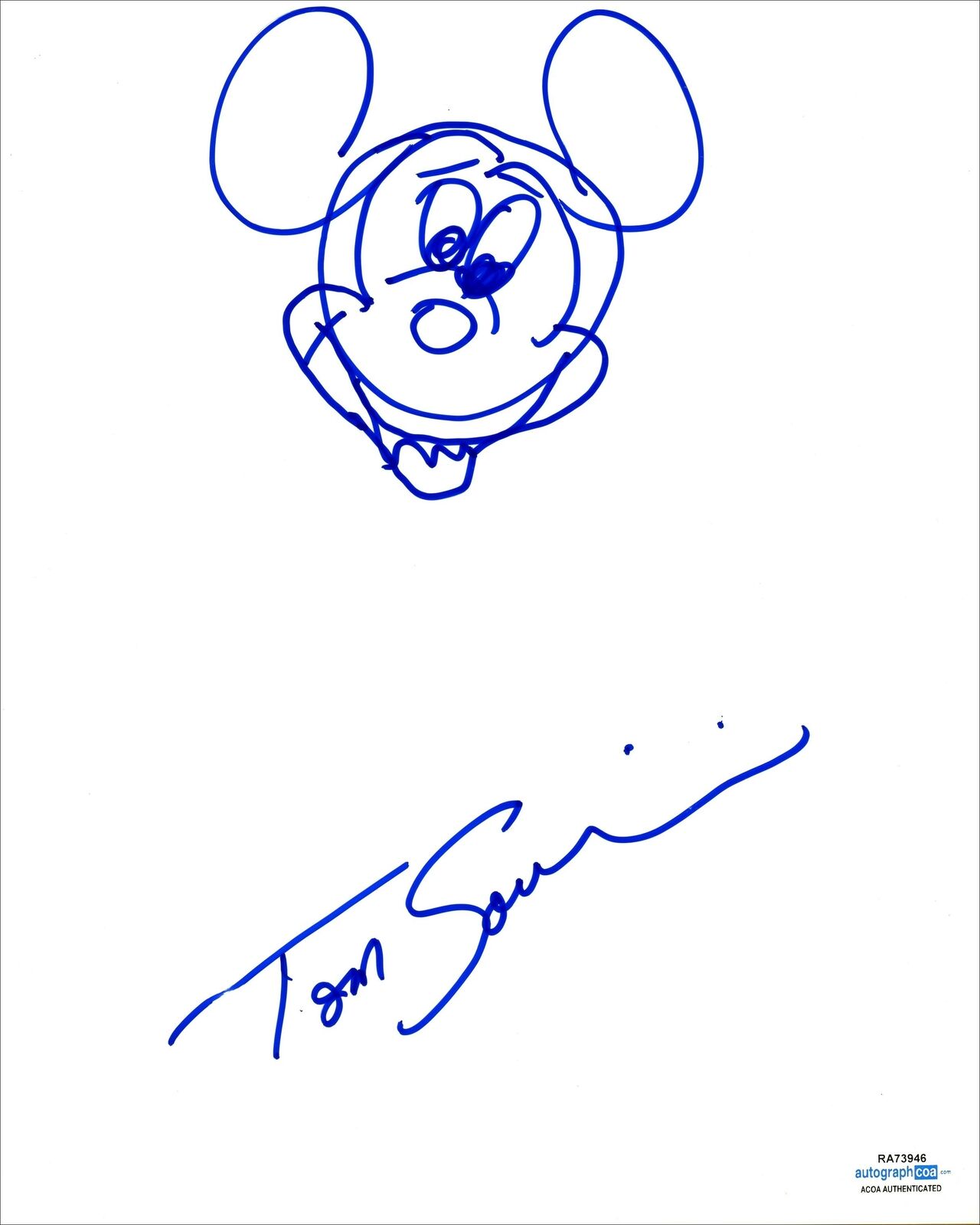 Tom Savini AUTOGRAPH Signed 'Mickey Mouse' 8.5x11 Sketch ACOA ...