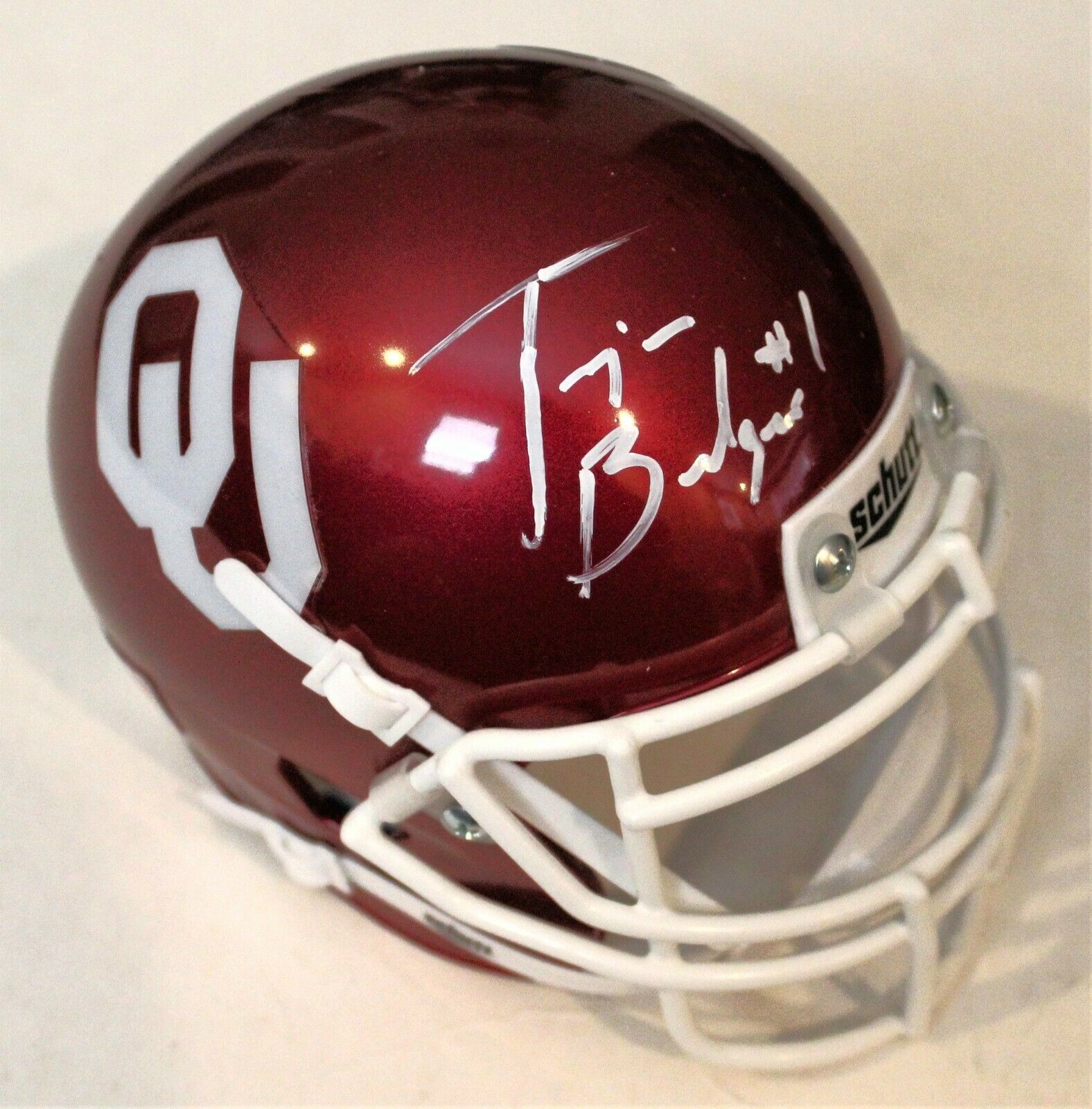 Trejan Bridges Signed Oklahoma Sooners Mini Football Helmet W/COA C ...