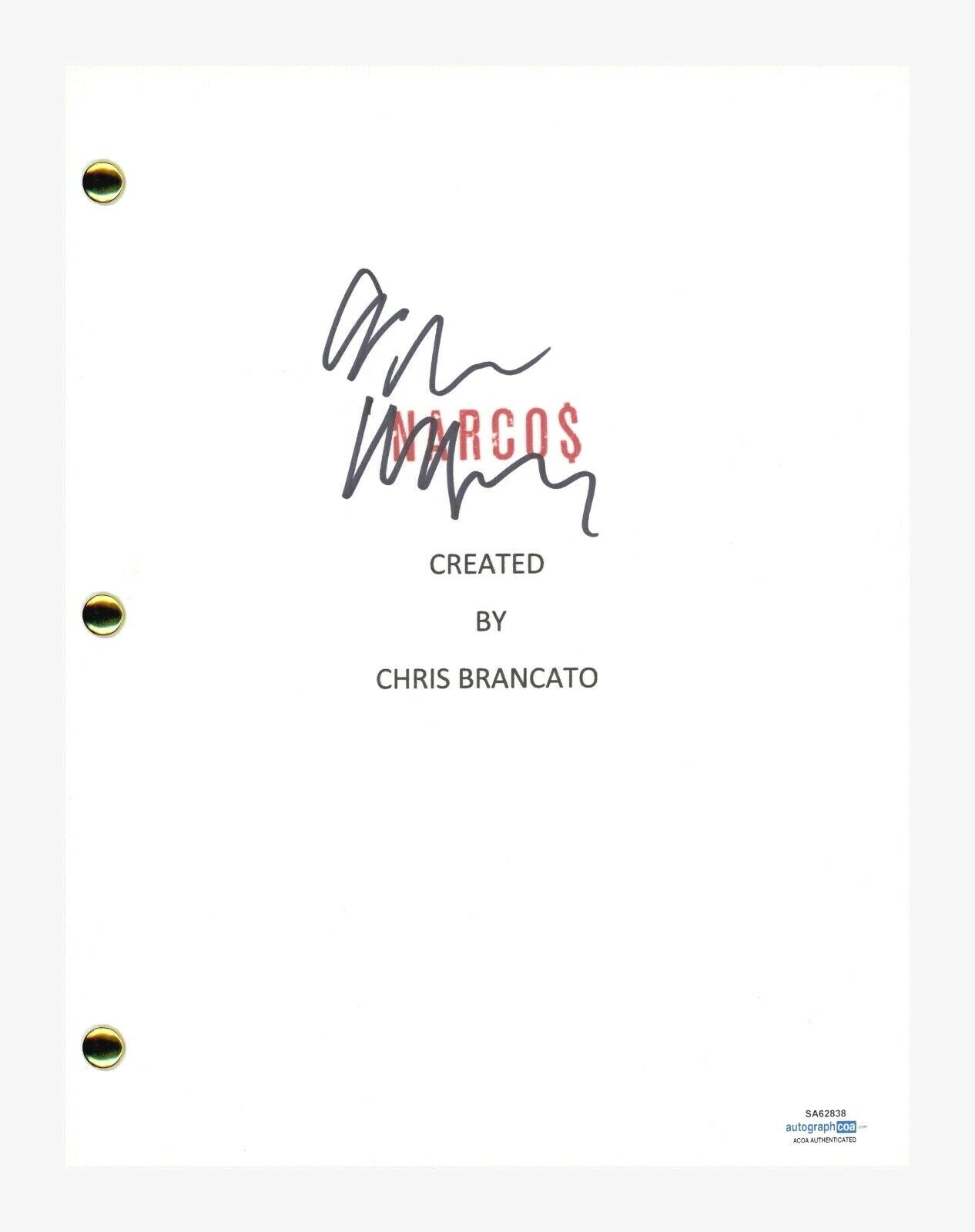 Wagner Moura Signed Autographed NARCOS Pilot Script Pablo Escobar ACOA ...