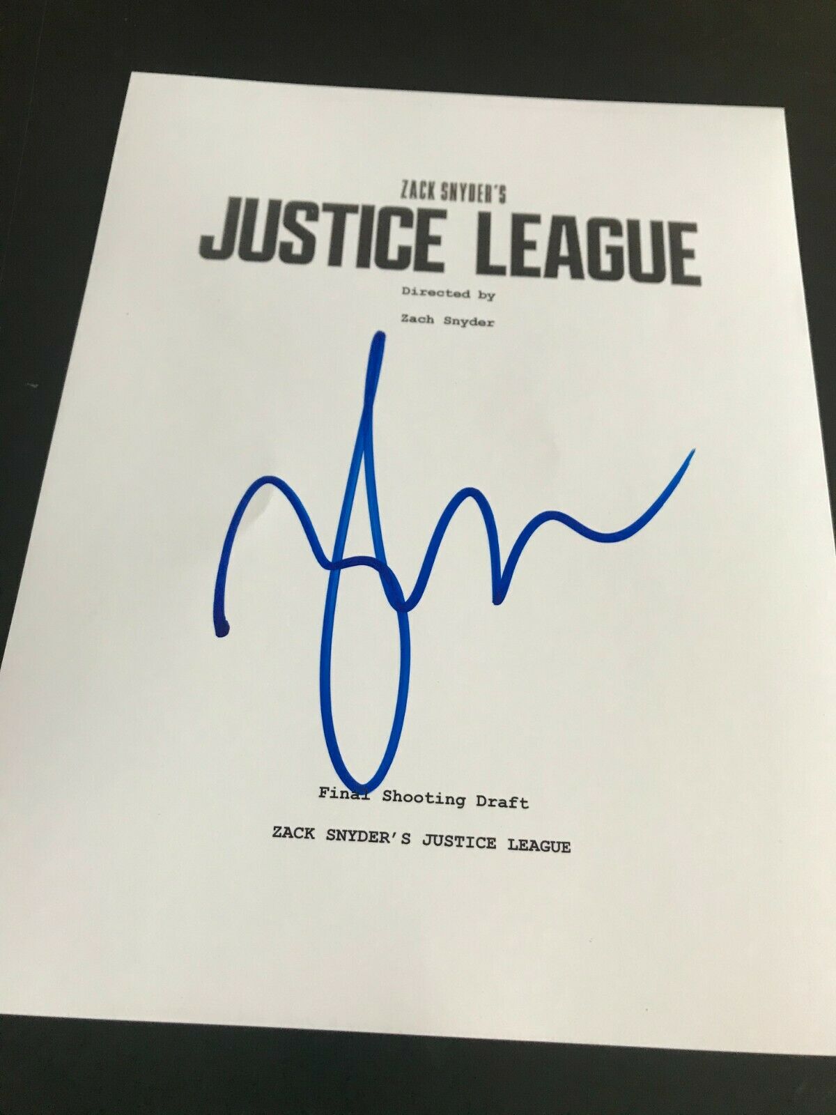 ZACH SNYDER SIGNED AUTOGRAPH MOVIE SCRIPT JUSTICE LEAGUE BATMAN ...