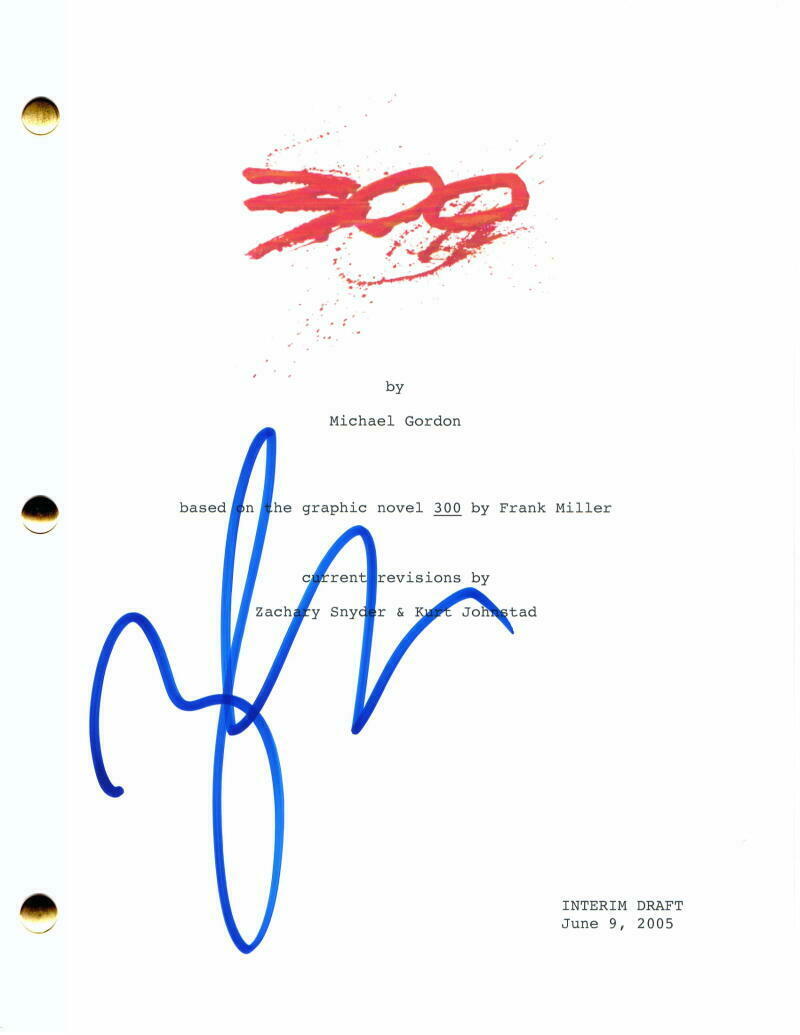 ZACK SNYDER SIGNED AUTOGRAPH 300 MOVIE SCRIPT - GERARD BUTLER, JUSTICE ...