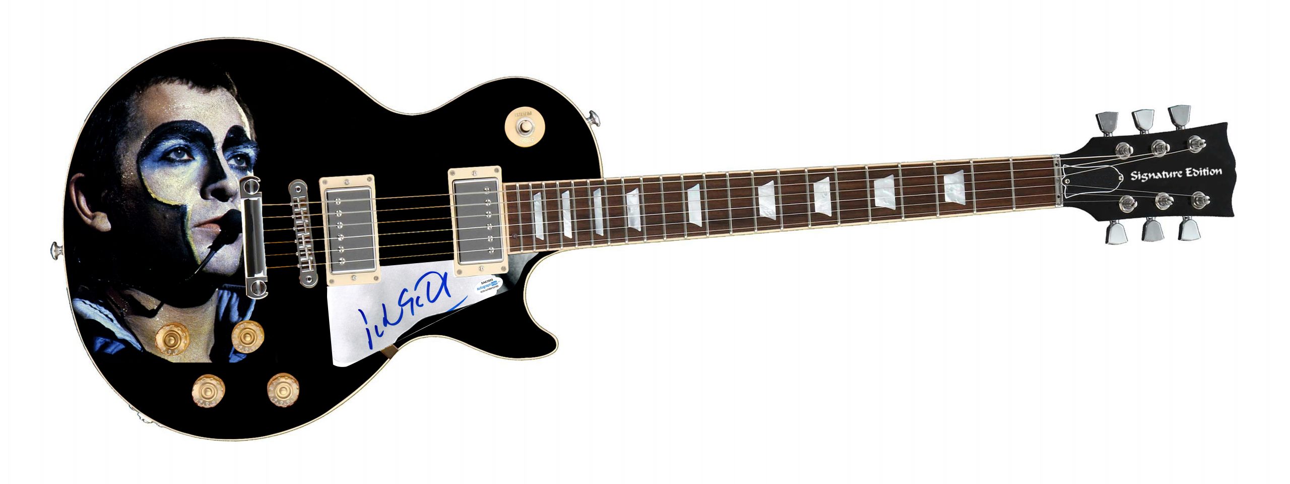 Peter Gabriel Autographed Signed Graphics Photo Guitar ACOA | Autographia