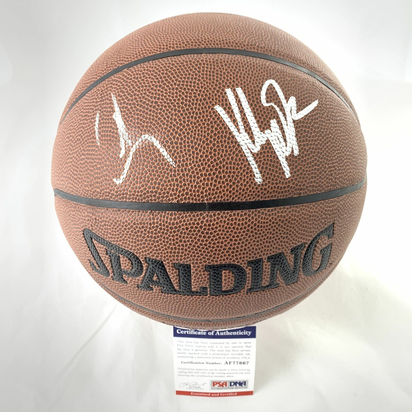 Stephen Curry Klay Thompson signed Basketball PSA/DNA Warriors Splash ...