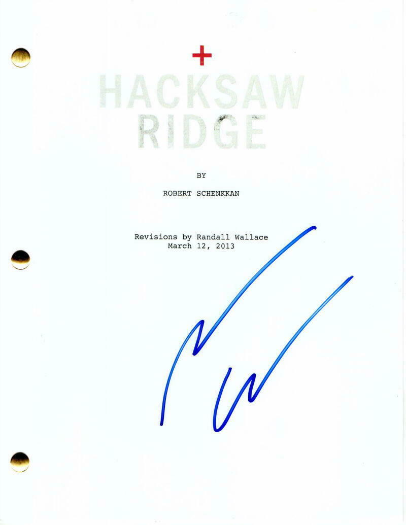 ANDREW GARFIELD SIGNED AUTOGRAPH HACKSAW RIDGE FULL MOVIE SCRIPT - MEL ...