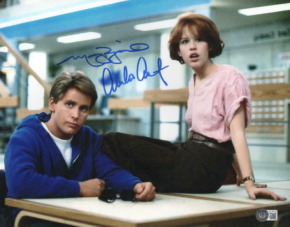EMILIO ESTEVEZ MOLLY RINGWALD SIGNED 11X14 PHOTO THE BREAKFAST CLUB ...