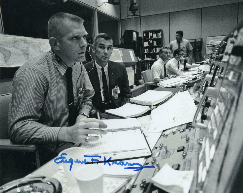 EUGENE GENE KRANZ SIGNED AUTOGRAPH 8X10 PHOTO - APOLLO 13 FLIGHT ...