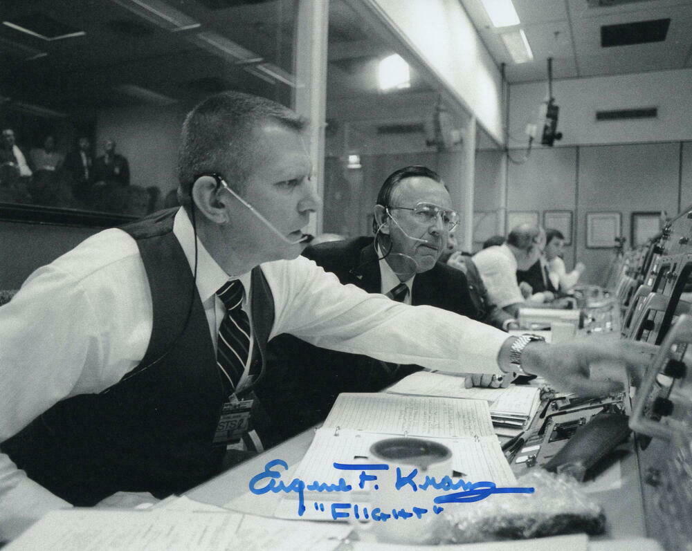 EUGENE GENE KRANZ SIGNED AUTOGRAPH 8X10 PHOTO - NASA APOLLO 13 FLIGHT ...