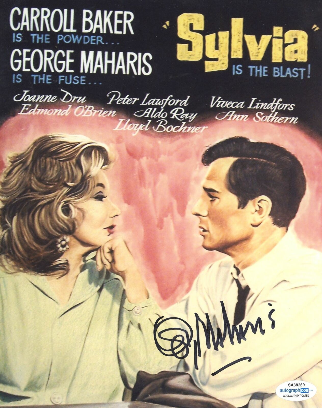 GEORGE MAHARIS SIGNED SYLVIA 8X10 PHOTO ACOA 2 | Autographia