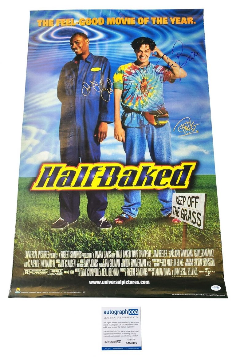 Half Baked Cast Signed 24x34 Poster Dave Chappelle Jim Breuer Tommy ...
