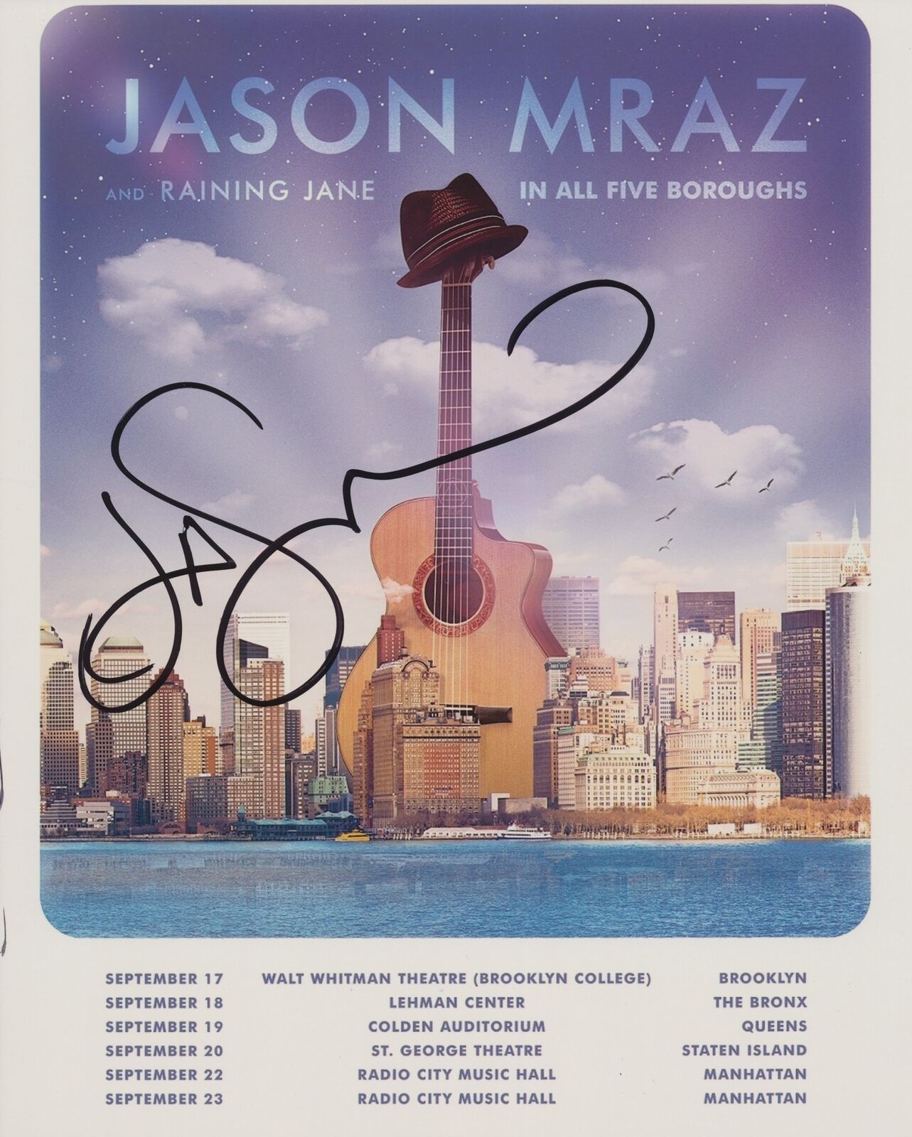 JASON MRAZ SIGNED IN ALL FIVE BOROUGHS 8X10 PHOTO | Autographia