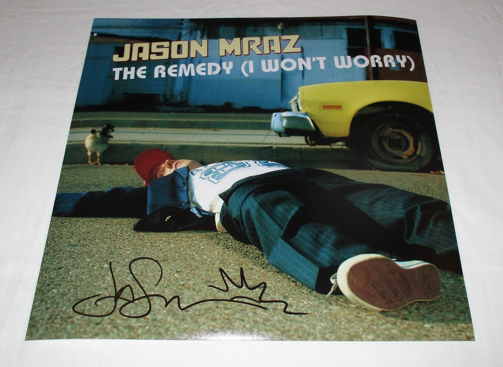 JASON MRAZ SIGNED THE REMEDY (I WON'T WORRY) 12X12 PHOTO | Autographia
