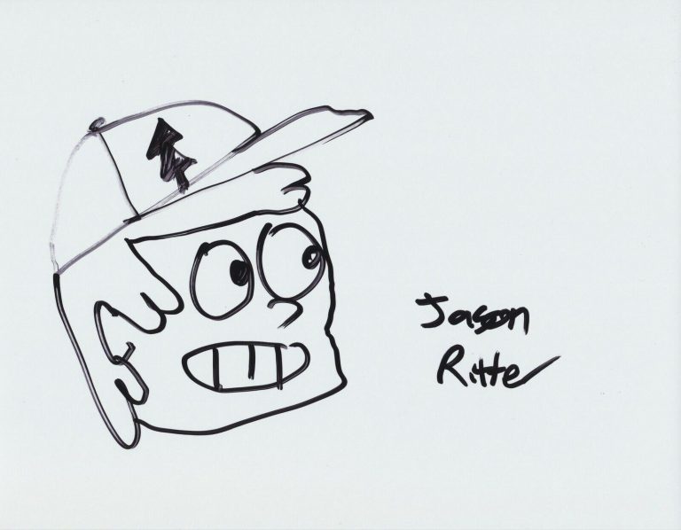JASON RITTER SIGNED GRAVITY FALLS 8.5X11 SKETCH 2 | Autographia
