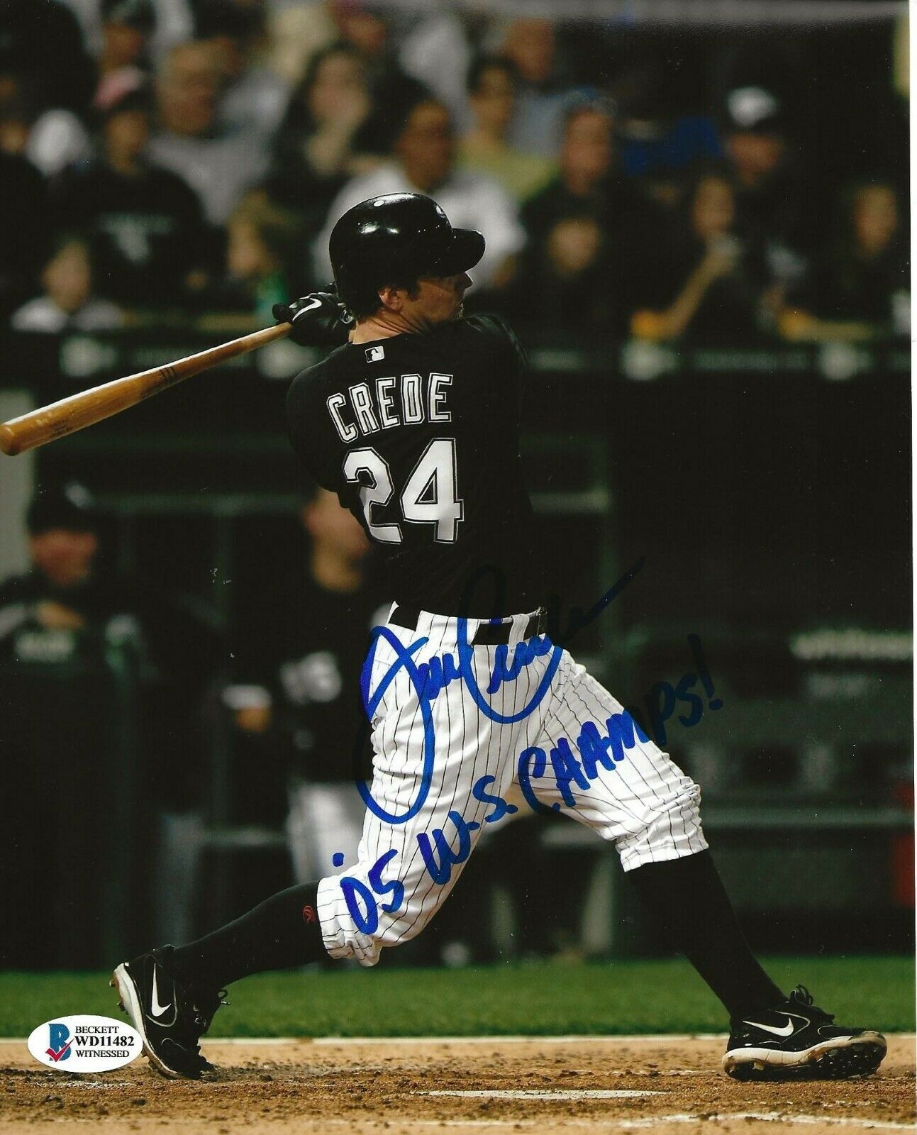 Joe Crede signed White Sox 8x10 photo W/ 2005 W.S. Champs 4 Beckett ...