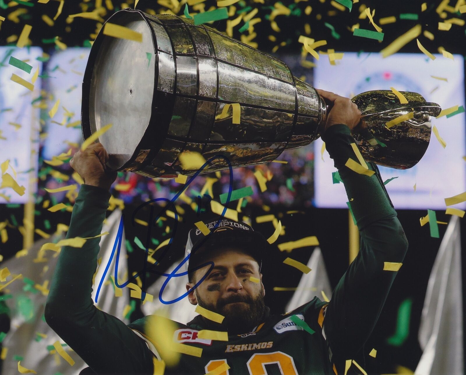 MIKE REILLY SIGNED EDMONTON ESKIMOS 8X10 PHOTO 4 | Autographia