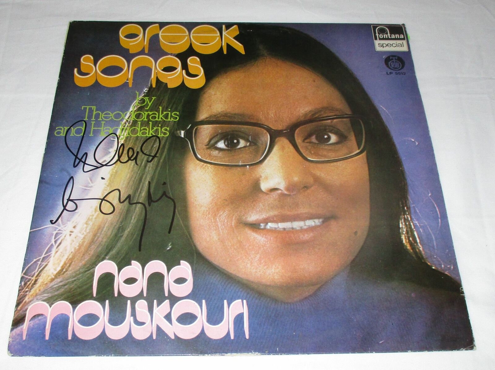 NANA MOUSKOURI SIGNED GREEK SONGS VINYL RECORD | Autographia