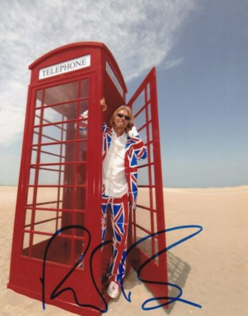 RICHARD BRANSON SIGNED AUTOGRAPH 8x10 PHOTO - VIRGIN GALACTIC CEO VSS ...