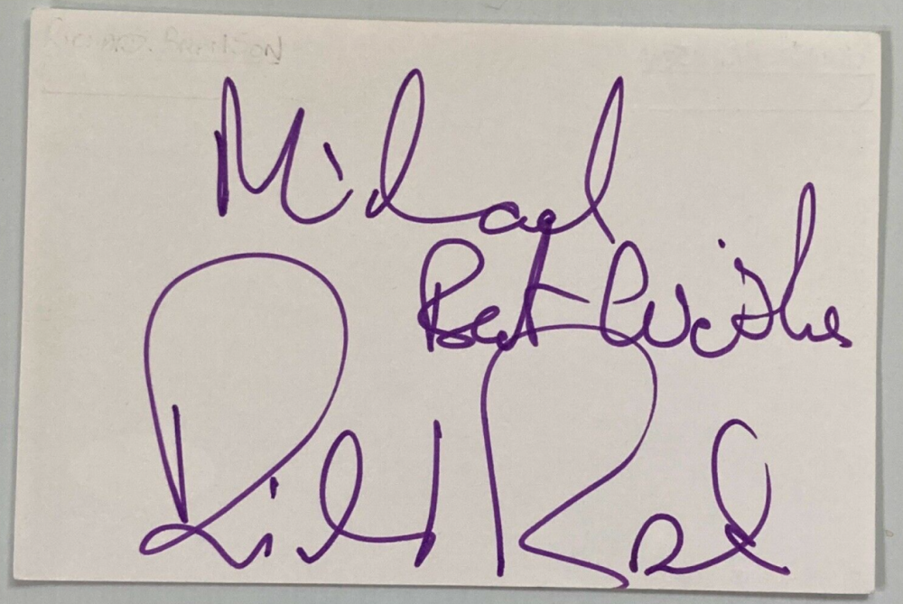RICHARD BRANSON SIGNED AUTOGRAPH CUT - VIRGIN GALACTIC SPACE PIONEER ...
