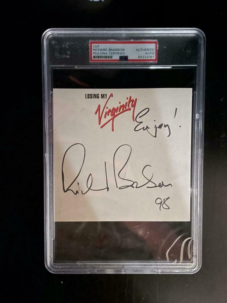 RICHARD BRANSON SIGNED AUTOGRAPH PSA SLABBED LOSING MY VIRGINITY VIRGIN ...