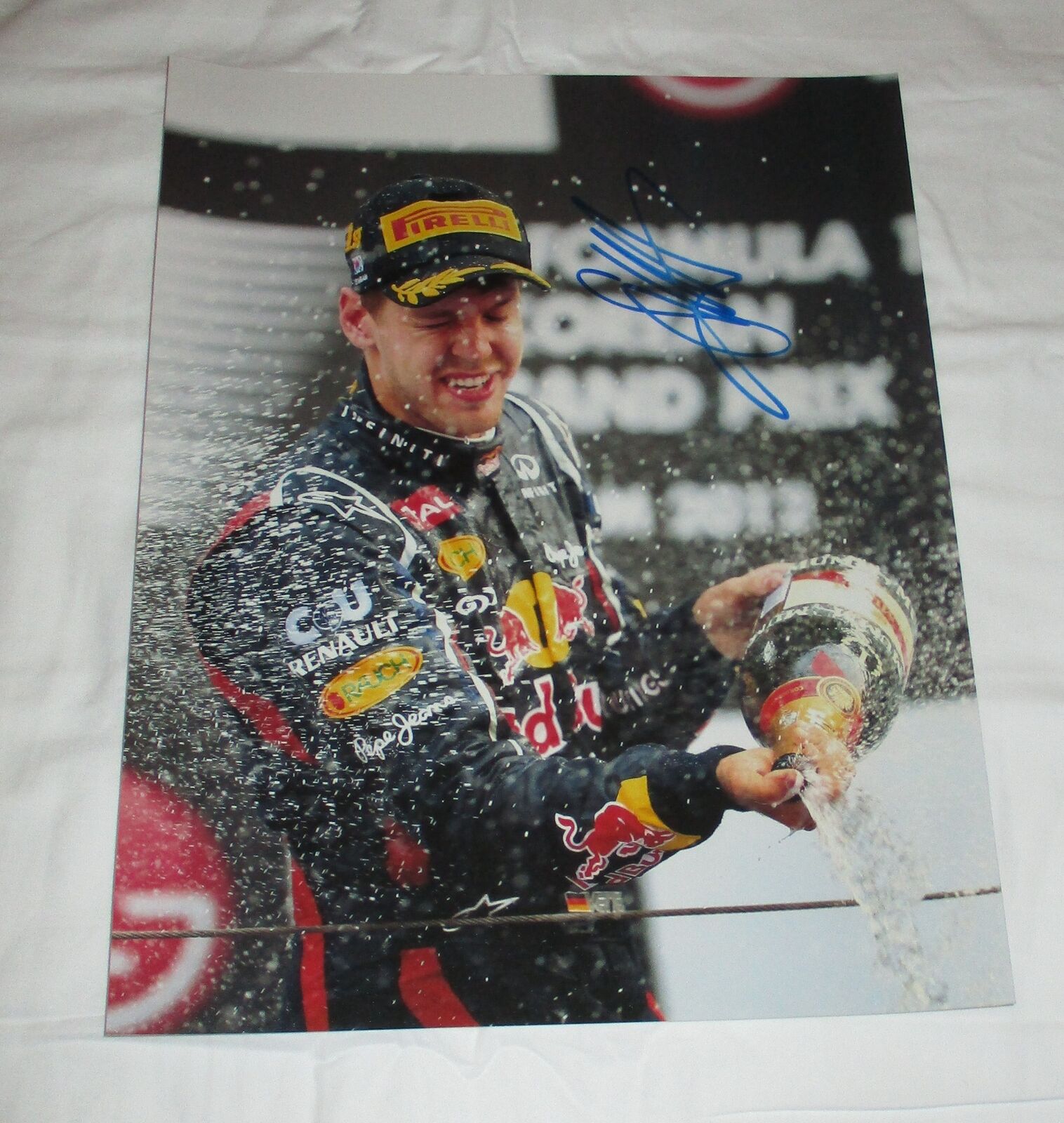 SEBASTIAN VETTEL SIGNED INFINITI RED BULL RACING F1 FORMULA 1 11X14 ...