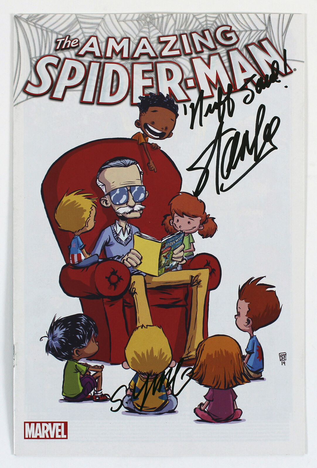 Stan Lee & Scotty Young "Nuff Said" Signed The Amazing Spider-Man #9 ...