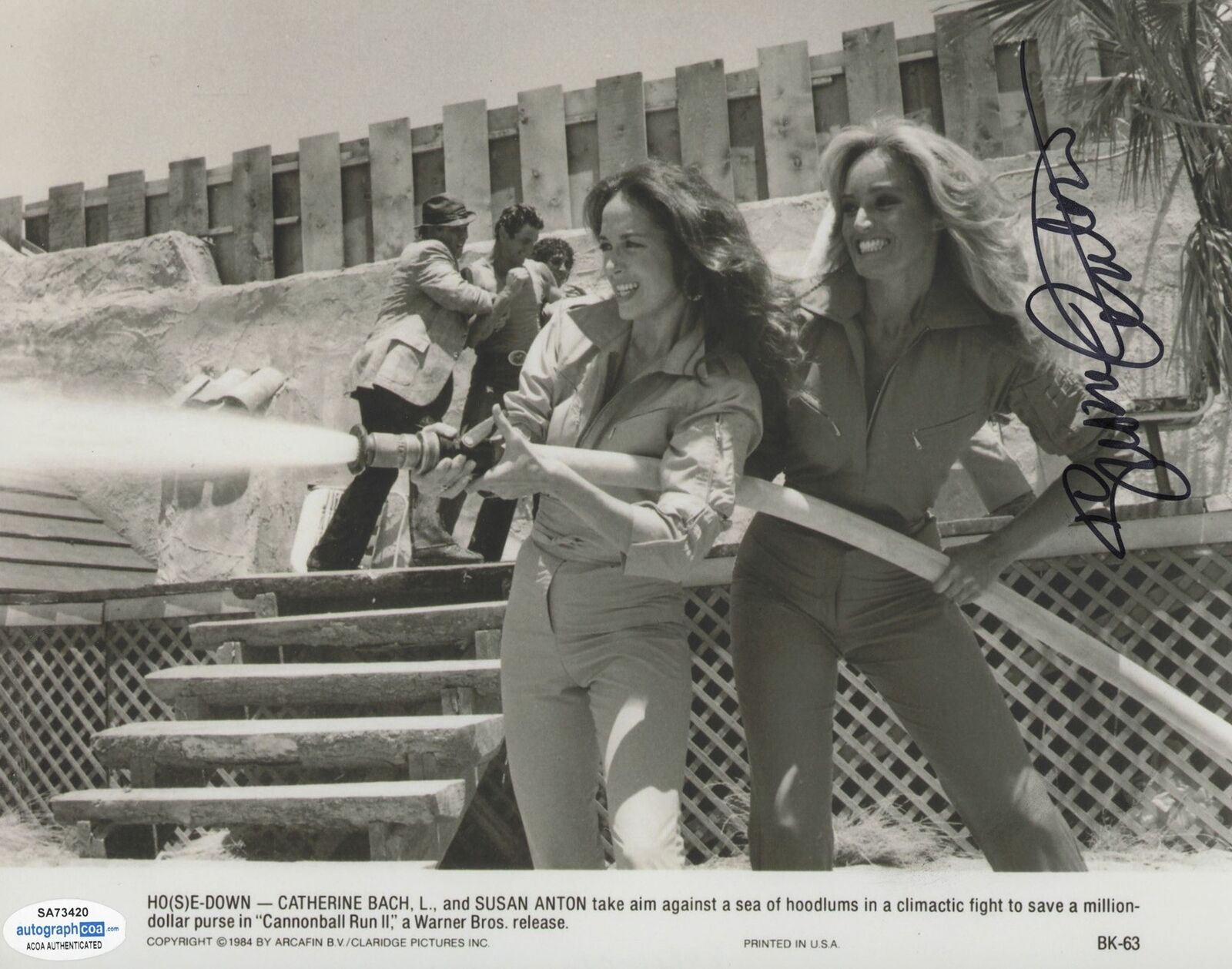 SUSAN ANTON SIGNED CANNONBALL RUN 2 8X10 PHOTO ACOA | Autographia